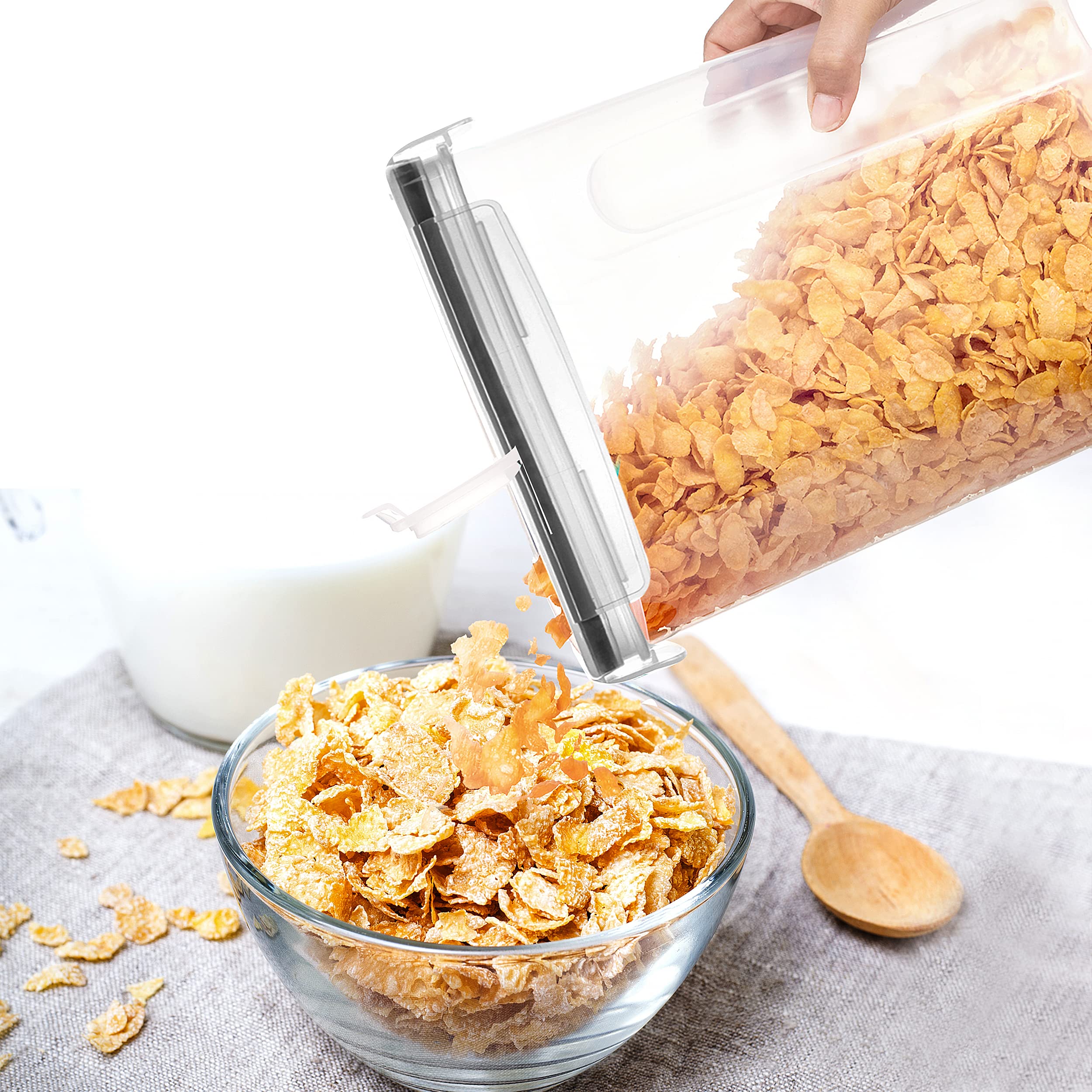 Utopia Kitchen Cereal Containers Storage - Liter Airtight Food Storage Containers & Cereal Dispenser For Pantry Organization And Storage (Clear, 4 Liter Pack of 2)