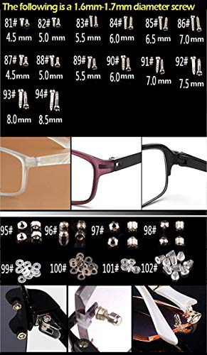 OctinPris Eyeglass Sunglass Repair Kit with Screws Tweezers Screwdriver Tiny Micro Screws Nuts Assortment Stainless Steel Screws Glasses Repair Nose Pads for Spectacles