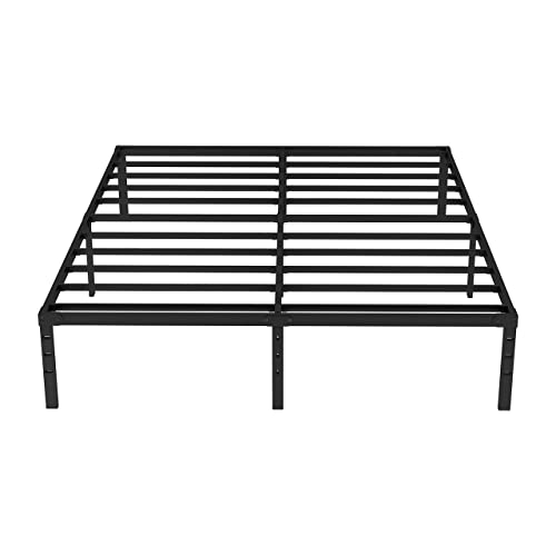 Hafenpo 18 Inch Queen Bed Frame - Durable Platform Bed Frame Non-Slip Metal Bed Frame No Box Spring Needed Heavy Duty Full Size Bed Frame Easy Assembly Strong Bearing Capacity