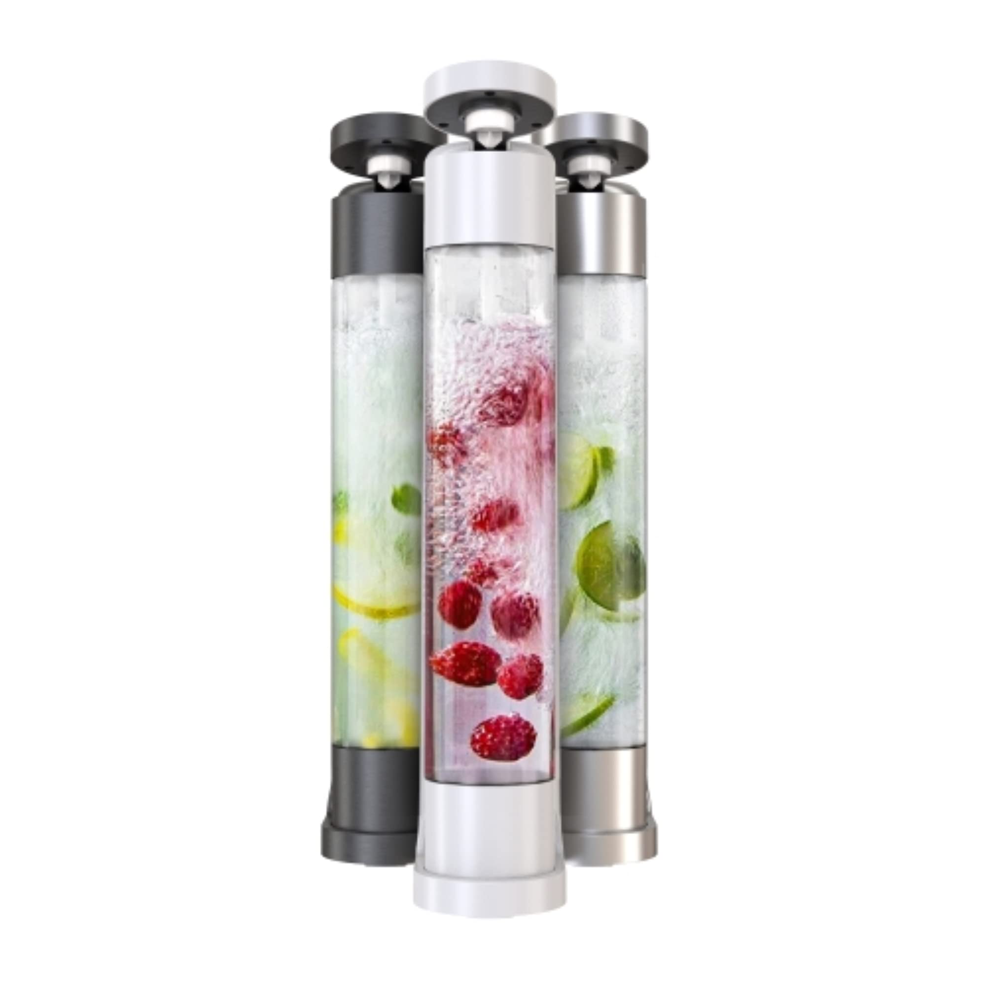 Fizzpod Home Soda Maker Sparkling Water Carbonator With 3 Bottles and 2 Bottle Brushes (Black)