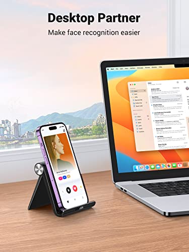 UGREEN Cell Phone Stand for Desk Phone Holder Foldable Portable Adjustable Compatible with iPhone 14 13 Pro Max, iPhone 12 11 Plus SE XS XR 8 7, Office Desk Travel Accessories, Black