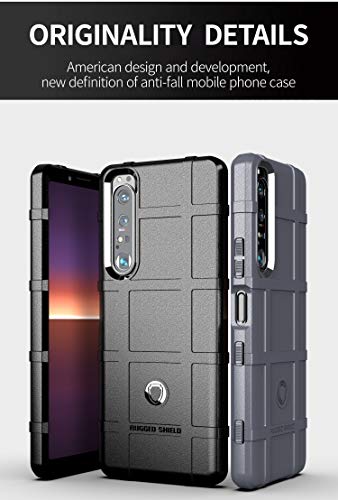 Ysnzaq Military Grade Durable Rugged Phone Case for Sony Xperia 1 III 6.5", Ultra Slim Soft TPU Shockproof Camera Protective Phone Cover for Sony Xperia 1 III HD Black