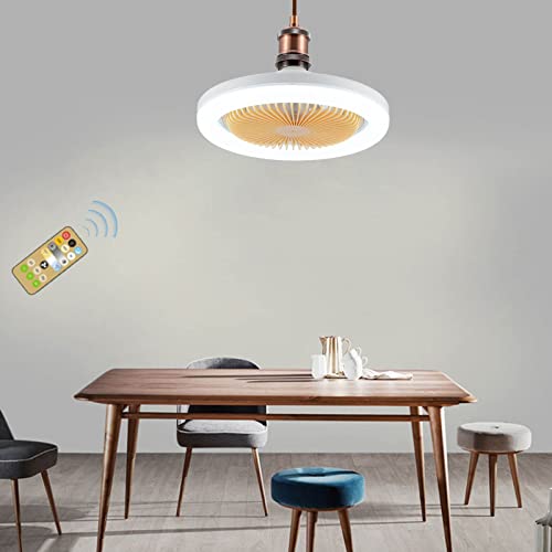 ADUMIX Upgraded Ceiling F๐ns with Lights - Low Profile Enclosed Ceiling F๐n Bladeless, with Remote Control LED Dimming Multi-Speed Invisible Blades Timing, Home Decor Ceiling F๐n