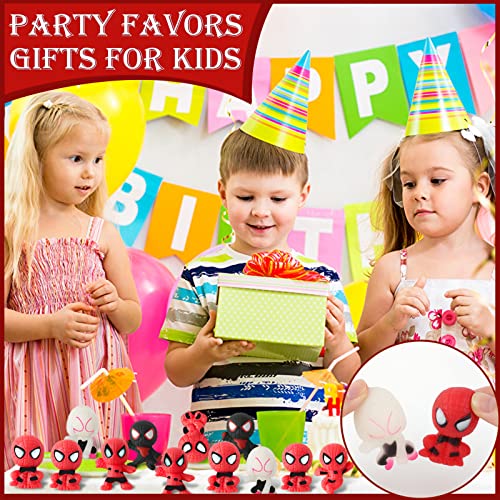 Spider Birthday Party Favors for Kids, 24pcs Mini Mochi Easter Egg Fillers Gift Squishy for Kids, Cute Squishies Pack Gift for His Amazing Friends Boys Girls, Bulk Things Used for Easter Eggs Hunt Treasure Box Prizes Goodie Pinata Filler