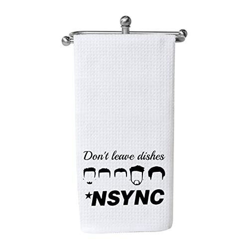 Funny Kitchen Decor Kitchen Towels Tea Towel Don't Leave Dishes Novelty Boy Group Inspired Dish Towel (Don't Leave Dishes)