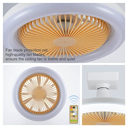 ADUMIX Upgraded Ceiling F๐ns with Lights - Low Profile Enclosed Ceiling F๐n Bladeless, with Remote Control LED Dimming Multi-Speed Invisible Blades Timing, Home Decor Ceiling F๐n