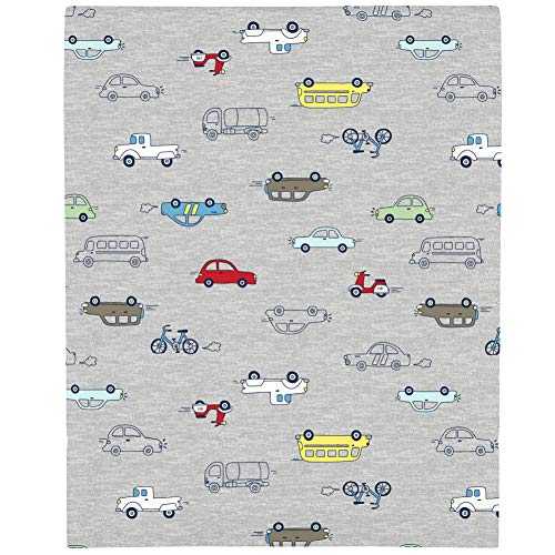 Carter's Busy Cars & Bikes Crib Sheet Super Soft Mini Crib Fitted Sheet, Red, Grey, Yellow, Blue