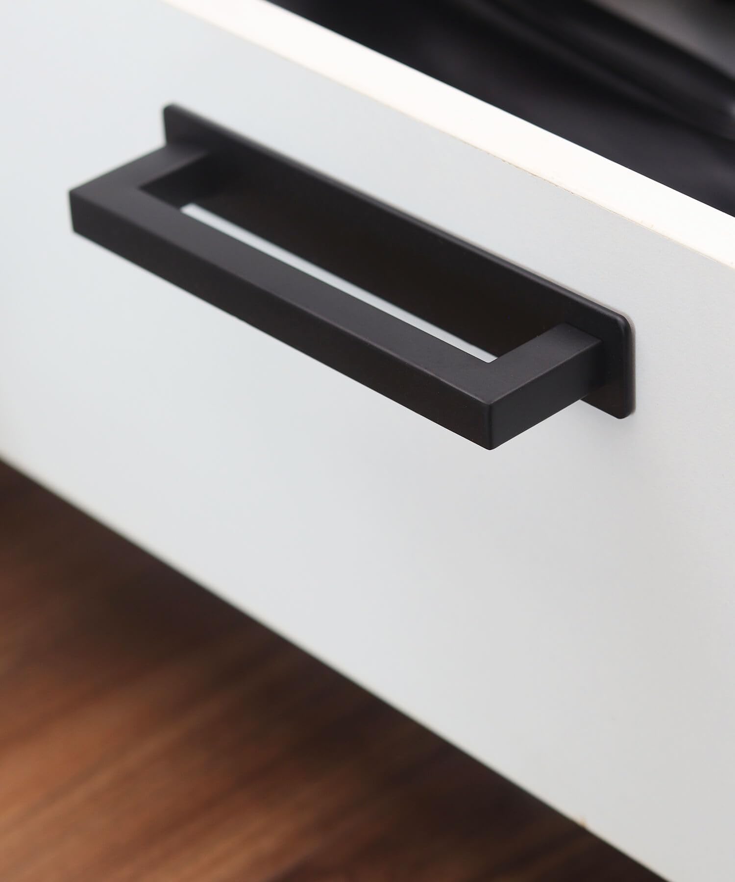 RVPEKUPE 2-Pack Adhesive Cabinet Handles Stick On Handle Self Stick Drawer Pulls No Drill Cabinet Pulls for Cabinet Closet Glass Sliding Shower Door Handle - 6", Black