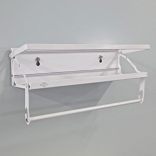 evron Shower Shelves Towel Bar Rack,Hanging Shower Caddy with Hooks for Hanging Sponge,Adhesive&Mounting Bath Toy Organizer Metal,College Dorm Room Essentials for Girls