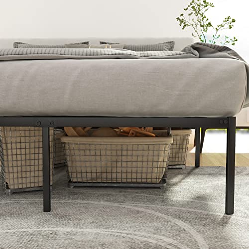 BedStory 16 Inch Queen Size Bed Frame - Heavy Duty Metal Platform Bed Frame - Easy Assembly, No Box Spring Needed - Curved Bed Legs Design to Avoid Injury - Supports Up to 2500 Lbs
