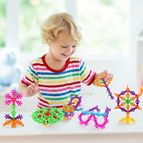 KCLROEO Building Blocks, 320 pcs Educational Building Toys STEM Toys Building Discs Sets Interlocking Solid Plastic for Preschool Kids Boys and Girls, Promotes Fine Motor Skills & Sensory Development