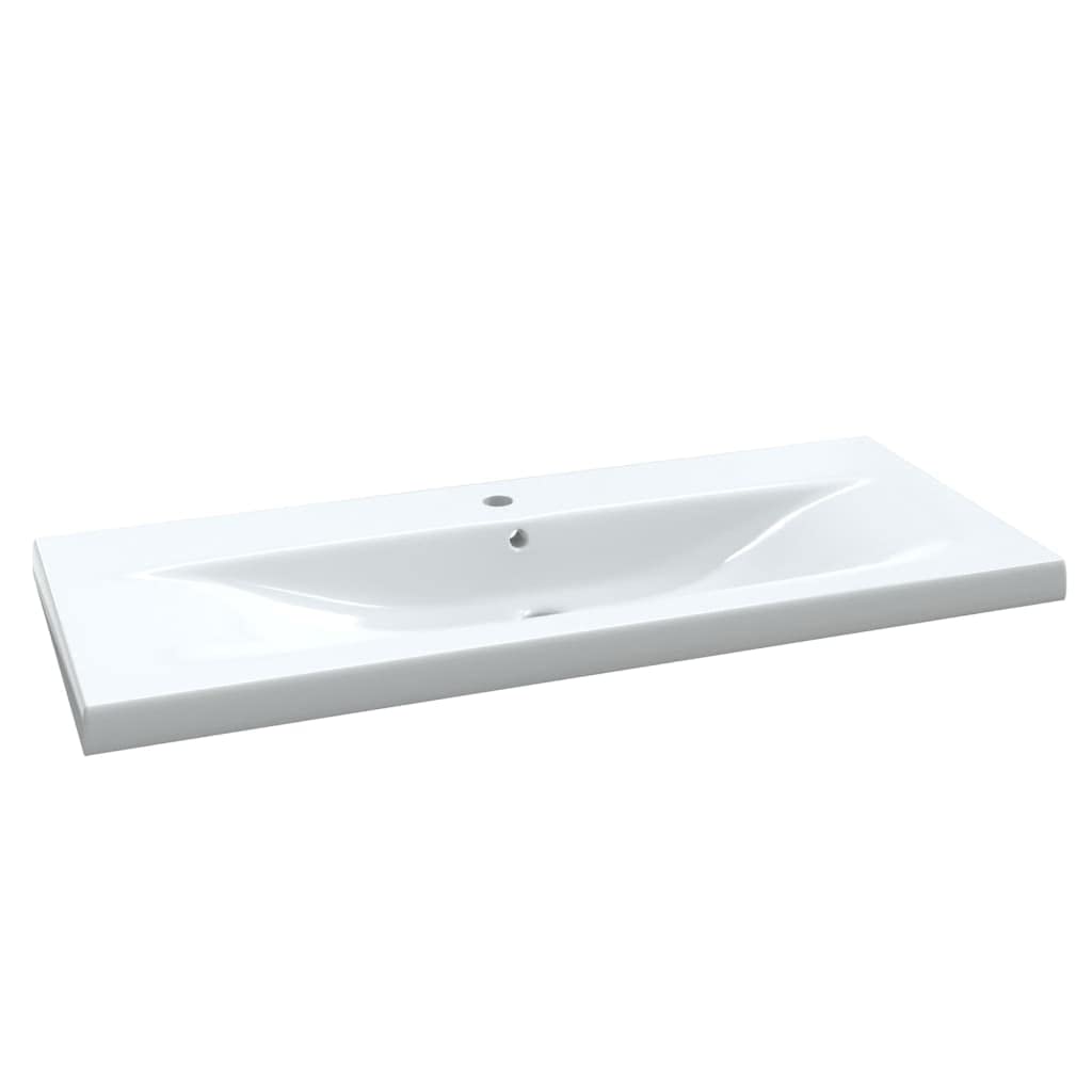 vidaXL Bathroom Set 3 Piece, Bath Sink Cabinet Bathroom Vanity Cabinet, Bath Basin Cabinet, Bath Sink Unit with Built-in Basin, Modern, Sonoma Oak