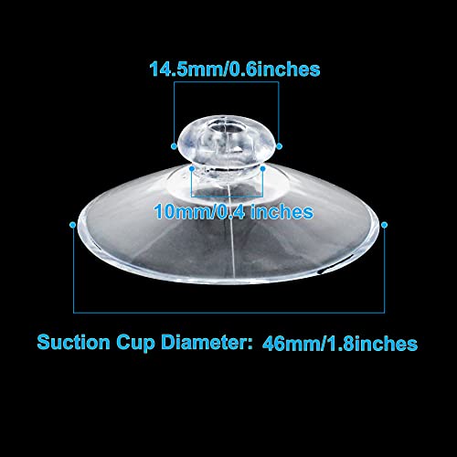 YeeBeny 4PCS Shower Caddy Connectors Suction Cups for Bathroom, 1.8 Inch PVC Plastic Heavy Strength Large Clear Sucker Without Hooks, Replacement Suction Cups Compatible with iDesign