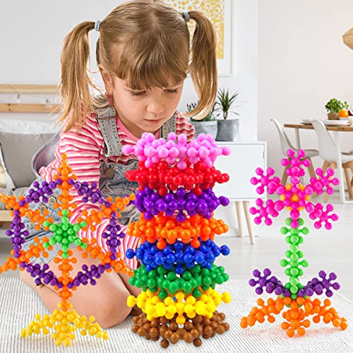 KCLROEO Building Blocks, 320 pcs Educational Building Toys STEM Toys Building Discs Sets Interlocking Solid Plastic for Preschool Kids Boys and Girls, Promotes Fine Motor Skills & Sensory Development