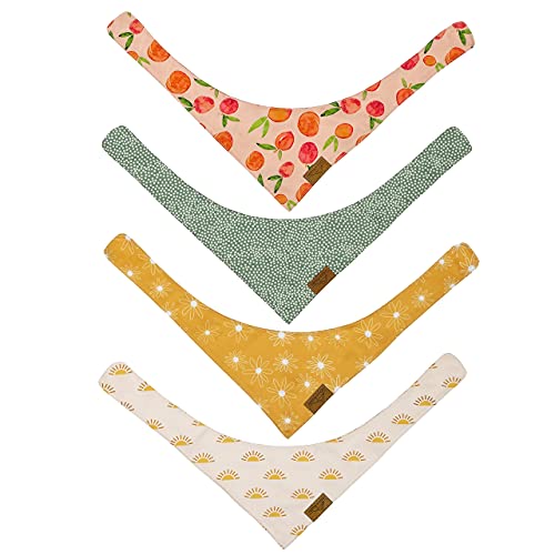 Remy+Roo Dog Bandanas - 4 Pack | Kathrine Set | Premium Durable Fabric | Unique Shape | Adjustable Fit | Multiple Sizes Offered (Large)