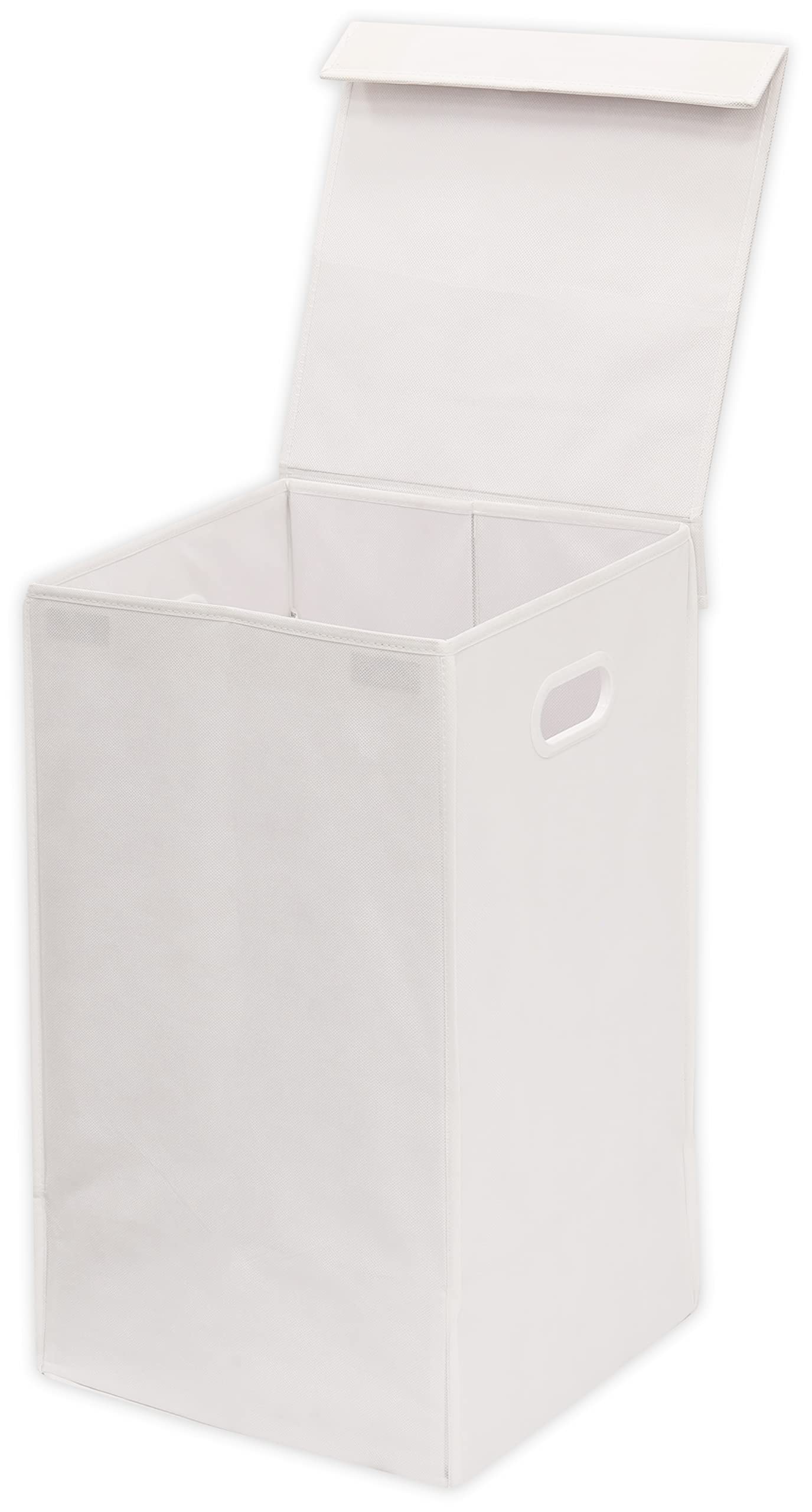 Simple Houseware Foldable Laundry Hamper Basket with Lid, White