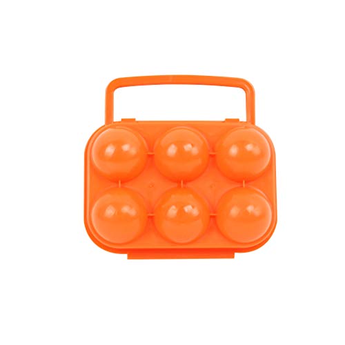 BESPORTBLE Camping Accessories Portable Folding Handle Egg Carrier Holder Storage Box 6 Eggs Cases Container for Kitchen Outdoor Decorative Props (Orange) Rv Accessories