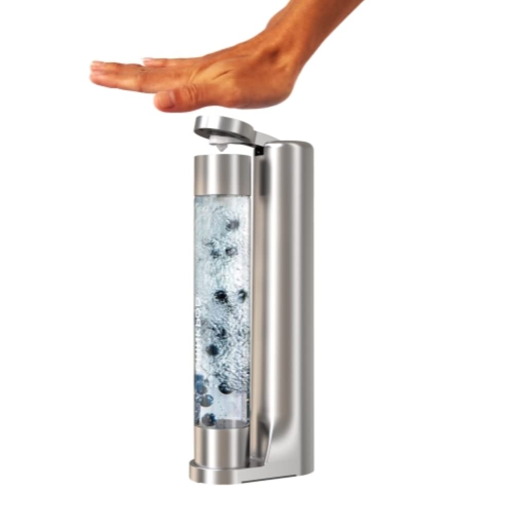 Fizzpod Home Soda Maker Sparkling Water Carbonator With 3 Bottles and 2 Bottle Brushes (Silver)