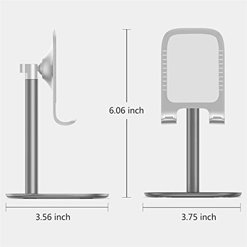 Uniwit Aluminium Alloy Angle Adjustable Desktop Cellphone Holder,Case Friendly,Fully Protect Cellphone,Sturdy and Durable Phone Stand Compatible for All iphone Series and Other 4-7.9 inches cellphones