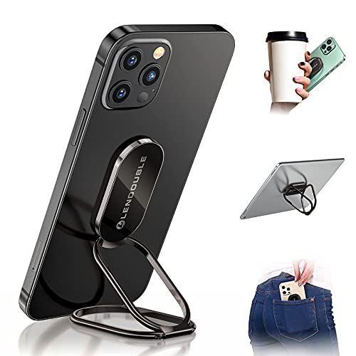 Phone Ring Holder Finger Kickstand, 360 Rotation Foldable Ultra-Thin Metal Cell Phone Back Hand Grip for Magnetic Car Mount & Office Desktop, Adjustable Cellphone Stand for iPhone 14 iPad Smartphones