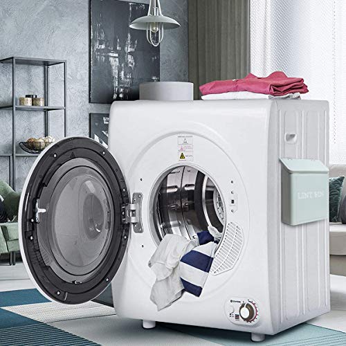 Farmhouse Metal Magnetic Lint Bin with Lid and Wall Mount for Space Saving and Lint Storage On Dryer, Washer and Laundry