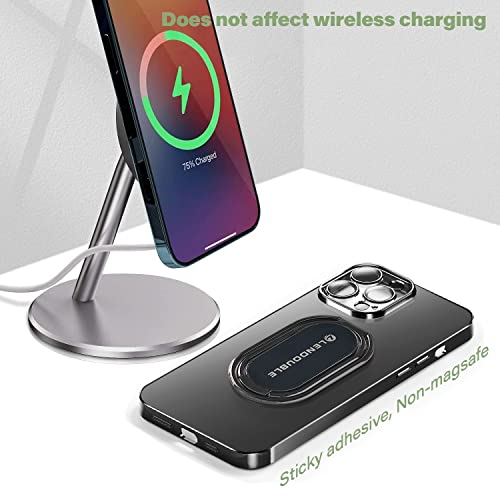 Phone Ring Holder Finger Kickstand, 360 Rotation Foldable Ultra-Thin Metal Cell Phone Back Hand Grip for Magnetic Car Mount & Office Desktop, Adjustable Cellphone Stand for iPhone 14 iPad Smartphones