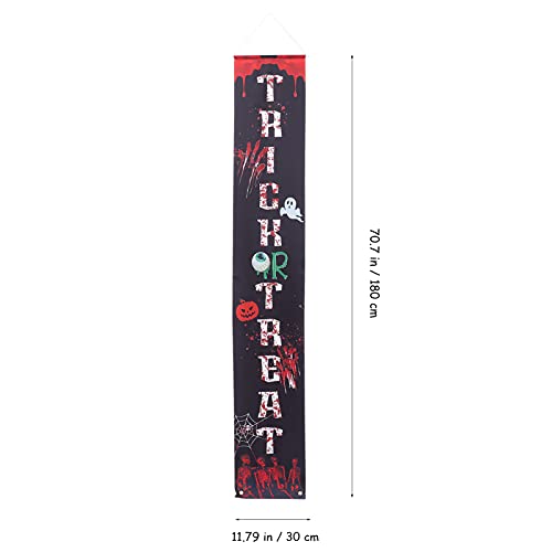 PRETYZOOM 8 Sets Decoration Treat Unique Use Trick Ornament Themed Signs Banners Couplet Style Banner for - Party Hanging Haunted Front Halloween Decor Creative Delicate Pendant Spider Door