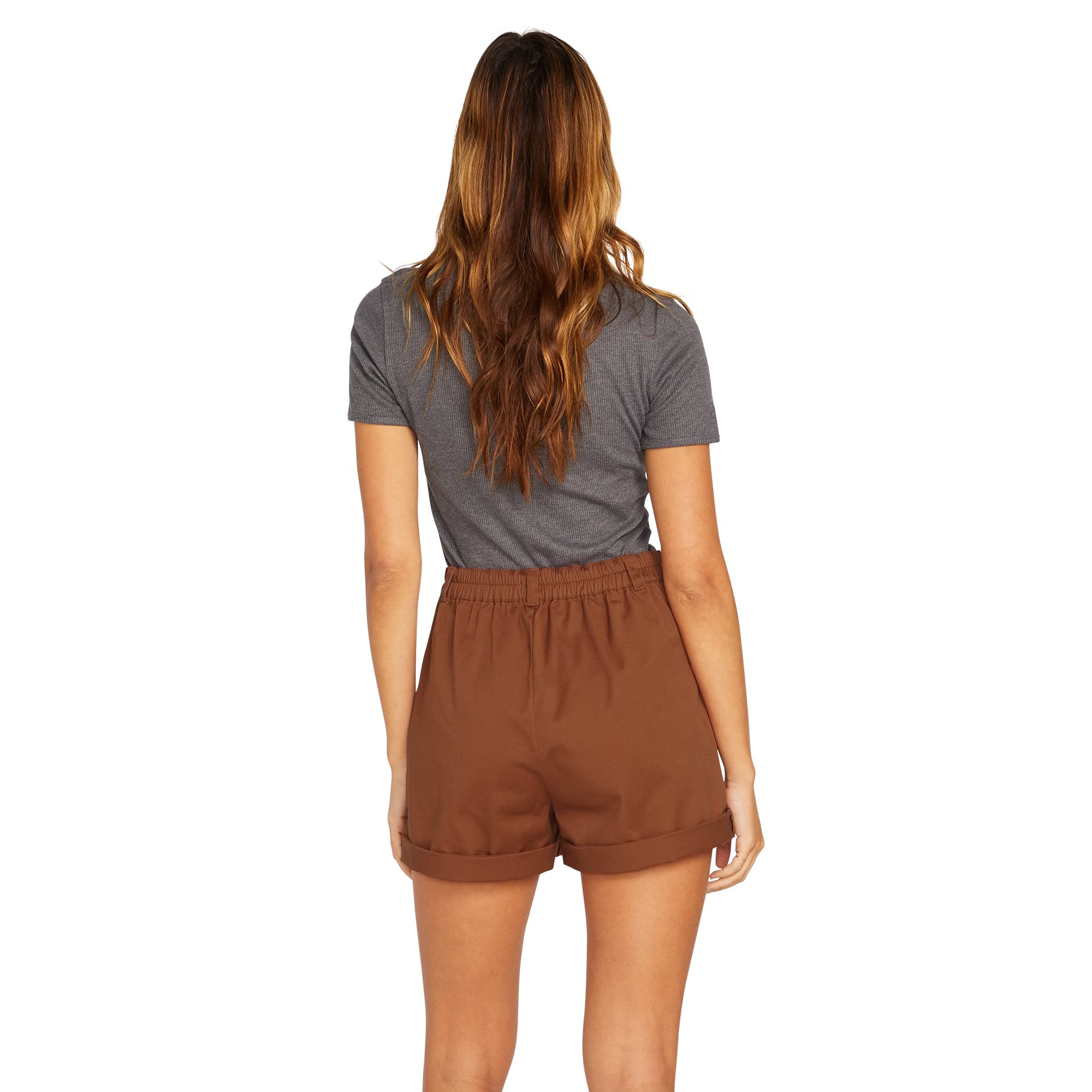 Volcom Women's Frochickie Trouser Short, Dark Clay, 32