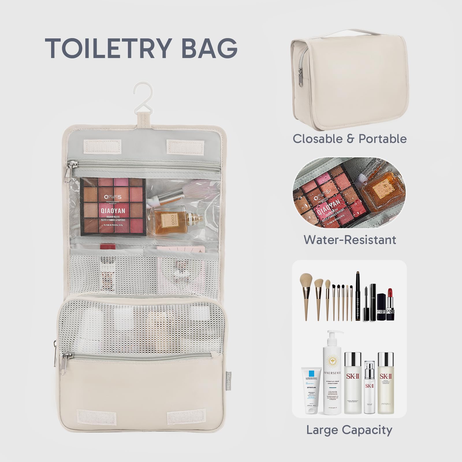 ALL INCLUDED 10 Set Durable Packing Cubes for Suitcases,OlarHike Essentials for Travel, UPGRADED Anti-Tear Stitching, NEW Improved Luggage Packing Organizers for Travel Accessories(Cream)