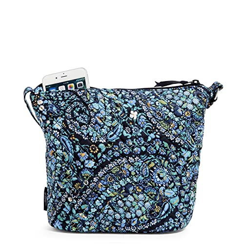 Vera Bradley Women's Cotton Bucket Crossbody Purse, Dreamer Paisley - Recycled Cotton, One Size
