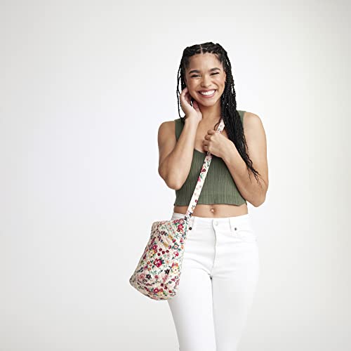 Vera Bradley Women's Cotton Bucket Crossbody Purse, Dreamer Paisley - Recycled Cotton, One Size