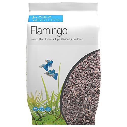 AquaNatural Flamingo 10lb Gravel Substrate for aquascaping, Aquariums, vivariums and terrariums 4-6mm, Rose Pink