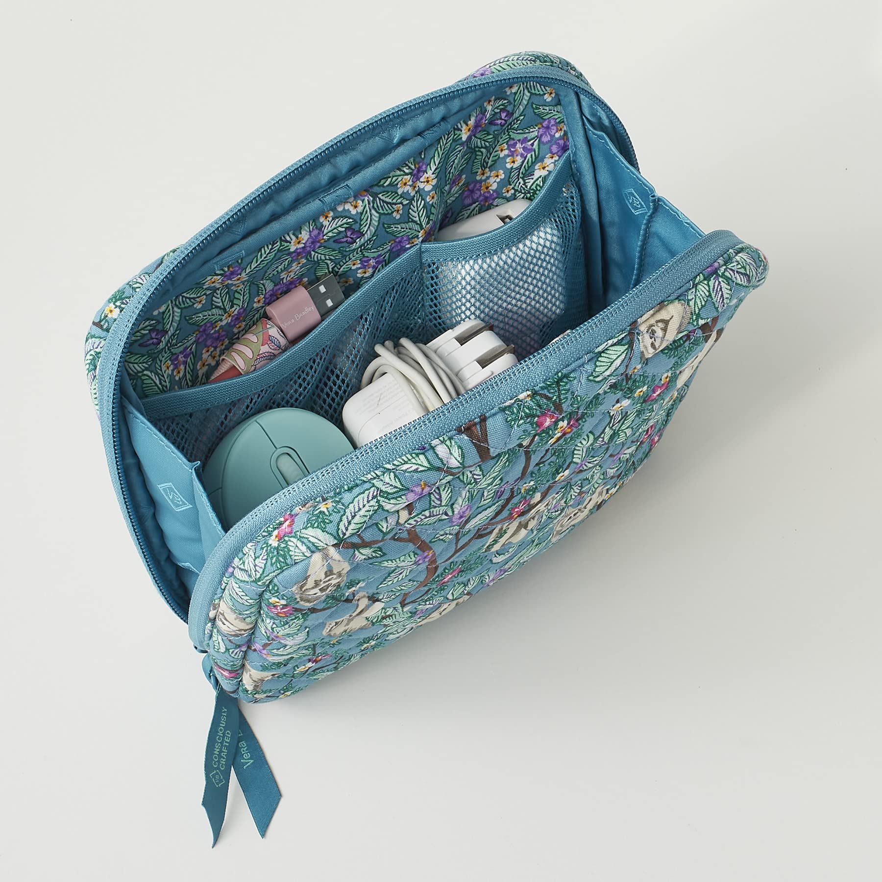 Vera Bradley Women's Cotton Cord Organizer, Forever Green - Recycled Cotton, One Size