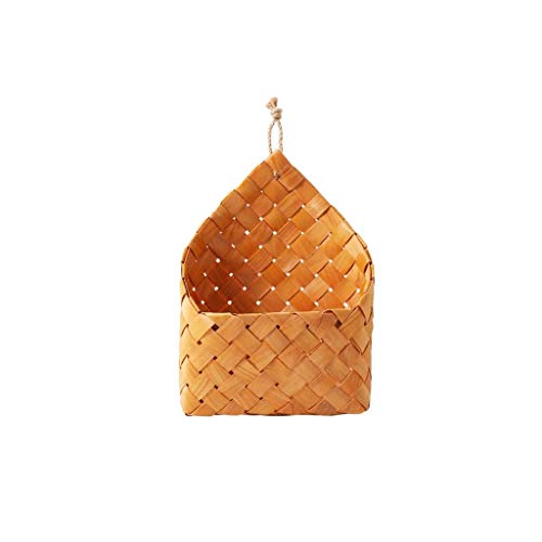 UXZDX Woven Wall Hanging Flower Basket Wall Decoration Storage Basket Hanging Basket Flower Basket Flower Plant Storage Basket, Natural Material,Handmade