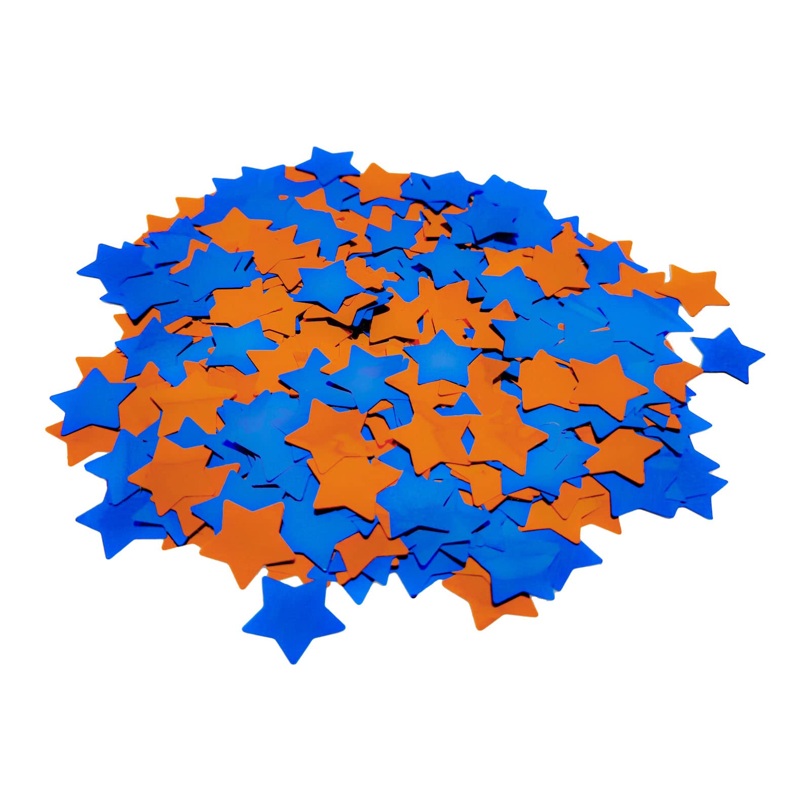 Blue and Orange Foil Confetti, Stars Foil Glitter Table Confetti, Sparkling for Birthday Wedding Party Decoration (1.5 cm, 1.76 OZ)