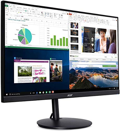Acer CB272 bmiprx 27" Full HD (1920 x 1080) IPS Zero Frame Professional Home Office Monitor with AMD Radeon Free Sync, Height Adjustable Stand with Tilt & Pivot | Display, HDMI & VGA ports, Speakers
