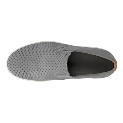 ECCO Men's Soft 7 Slip ON 2.0 Sneaker, Wild Dove Nubuck/Lion Perforated, 10-10.5