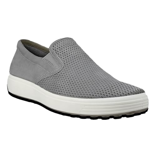 ECCO Men's Soft 7 Slip ON 2.0 Sneaker, Wild Dove Nubuck/Lion Perforated, 10-10.5