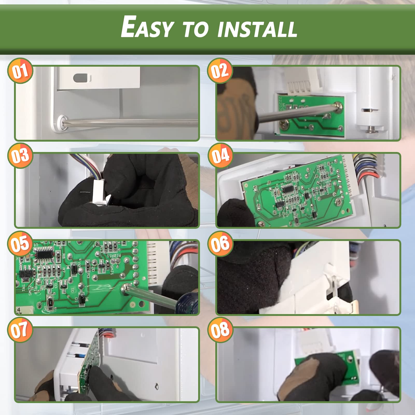 HPUY 4389102 Refrigerator Ice Maker Sensor Control Board Kit W10757851 Ice Level Control Board Kit Replacement Compatible for Whirlpool Kenmore Refrigerators Replaces 2198585 AP3137510 W10290817