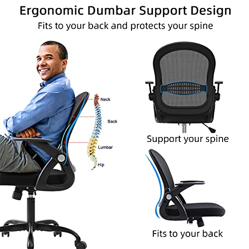 Sytas Ergonomic Mesh Office Chair, Mesh Desk Chair Lumbar Support, Computer Chair Adjustable Lumbar Support