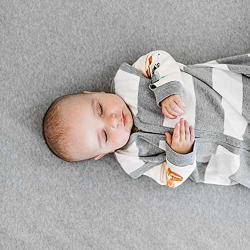 Burt's Bees Baby - Fitted Crib Sheet, Solid Color, 100% Organic Cotton Crib Sheet for Standard Crib and Toddler Mattresses (Heather Grey) , 28x52 Inch (Pack of 1)