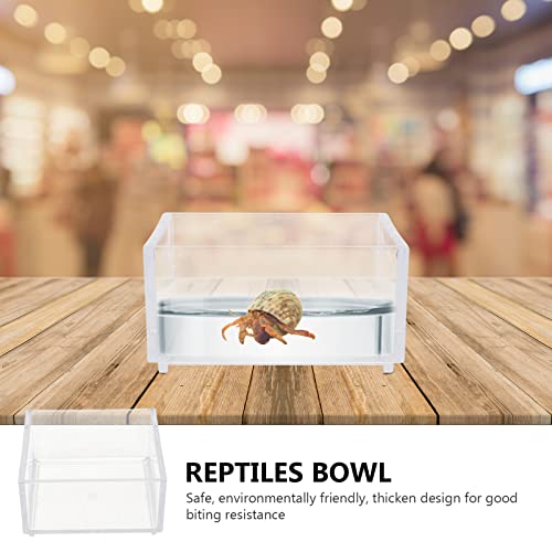 balacoo 2pcs Acrylic Reptile Terrarium Reptile Aquarium Breeding Tank Transparent Reptile Feeding Box Bathing Pool for Frogs Hermit Crabs Lizards Tank