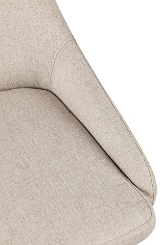 GIA Home Furniture Series Bar Height Adjustable and Swivel Metal Stool with Beige Linen Upholstered Seat, Black, Set of 2