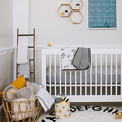 Burt's Bees Baby - Fitted Crib Sheet, Solid Color, 100% Organic Cotton Crib Sheet for Standard Crib and Toddler Mattresses (Heather Grey) , 28x52 Inch (Pack of 1)