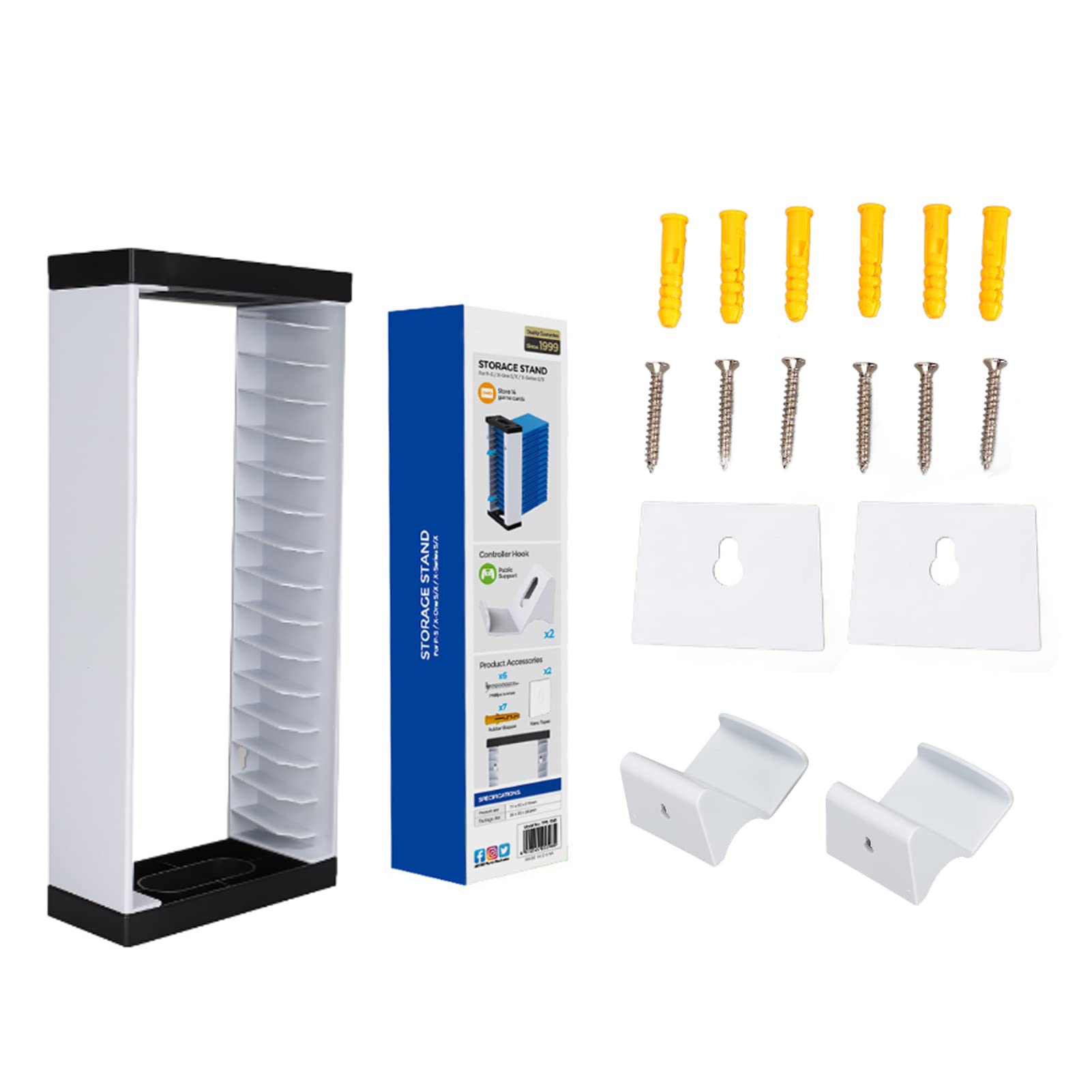 Acogedor Video Game Storage Tower for // One, Video Game Shelf Console Organizer with 14 Card Slots, Vertical Video Game Holder Rack