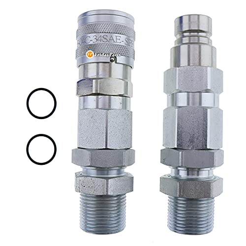 FridayParts Hydraulic Quick-Connect Coupler AT312877 KV13884 for John Deere 332 326D 280 332D 325 333D 270 328 328D 260
