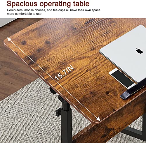 KOUPA Height Adjustable Mobile Standing Desk 16×24 in,360° Flip Desk Stand Desk Home Office Table Standing Desk for Small Space Offices,Easy to Assemble(Adjustable Height: 32in-47in)