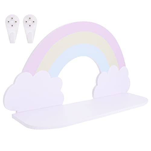 Hemoton Pink Cloud Shelf Wall Storage Shelves Wood Floating Shelves Wall Mounted Cloud Shelf for Kids Bedroom Living Room Bathroom Kitchen Office Decor