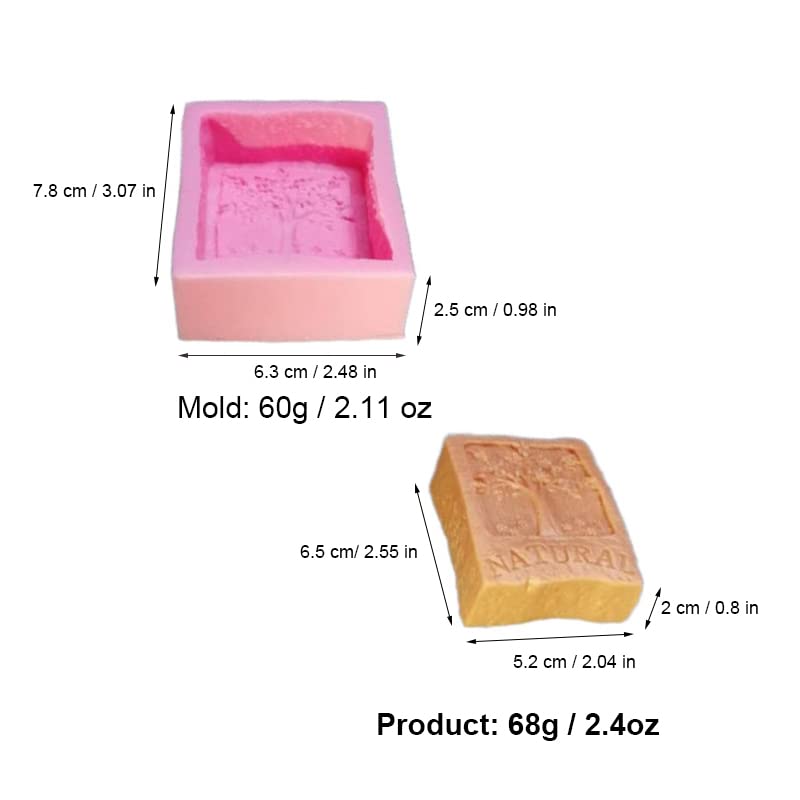 LVDGE Natural Tree Flowers Silicone Soap Mold for Natural Skincare Soap Making, DIY Skincare Products & Small Business Soap (4PCS Natural Tree)