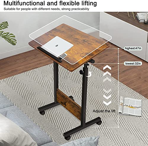 KOUPA Height Adjustable Mobile Standing Desk 16×24 in,360° Flip Desk Stand Desk Home Office Table Standing Desk for Small Space Offices,Easy to Assemble(Adjustable Height: 32in-47in)